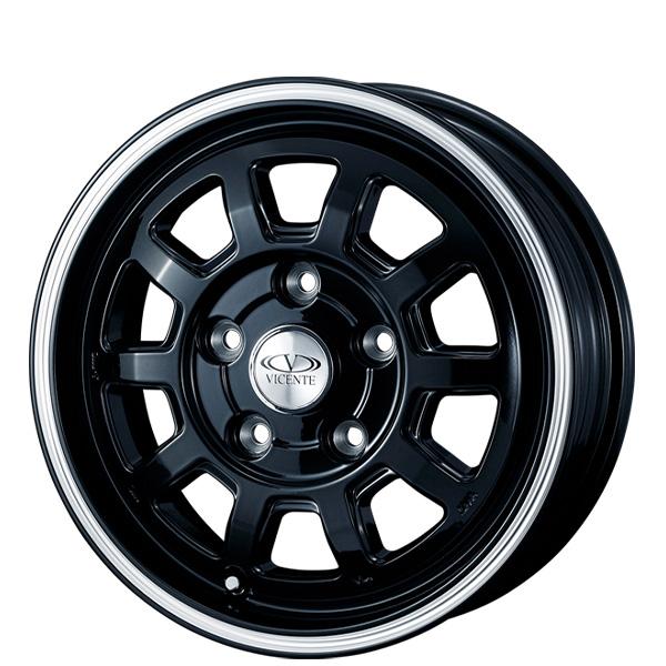 【新品ホイール1本】■ホイールWeds VICENTE06TG(ウェッズ ヴィセンテ06TG)■カラーブラックポリッシュライン■サイズ{37}インチ {38}J 14×5 +48 5/114.3 73　■検索ワード14インチ 5J 5穴 P...