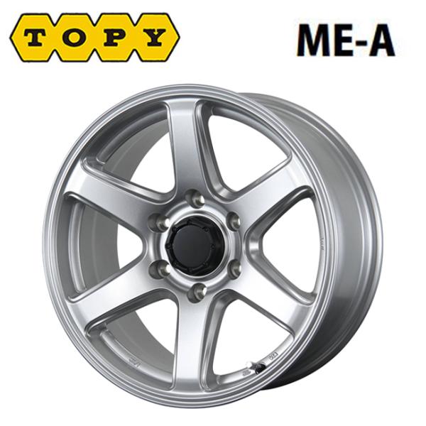 【新品ホイール1本】■ホイールTOPY ME-A(トピー ME-A)■カラーシルバー■サイズ{37}インチ {38}J 15×6 +44 6/139.7 106　■検索ワード15インチ 6J 6穴 PCD139.7 小西タイヤ