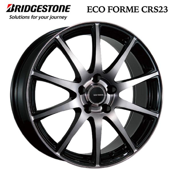 【新品ホイール1本】■ホイールBRIDGESTONE ECO FORME CRS23(ブリヂストン エコフォルム CRS23)■カラーB/NBブラック塗装後表面切削+ブラッククリア■サイズ{37}インチ {38}J 19×6.5 +40トヨ...