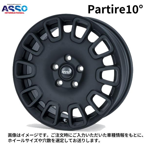 【新品ホイール1本】■ホイールASSO INTERNATIONAL Partire10°(アッソインターナショナル パルティーレ テン)■カラーマットブラック■サイズ{37}インチ {38}J 16×6.5 +45 5/108 　■検索ワー...