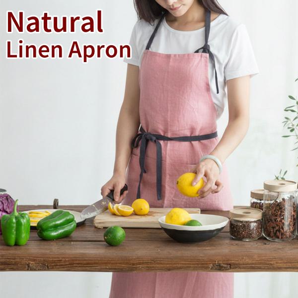 【発売日：2019年08月08日】【ギフトラッピング包装対象商品】使うほどに味わい深くなり、麻特有のクタッとした質感がおしゃれ！リネン(麻)95%のとても柔らかい肌触り最高のエプロンです。普段使いはもちろんのこと、ガーデニング・カフェ・保育...