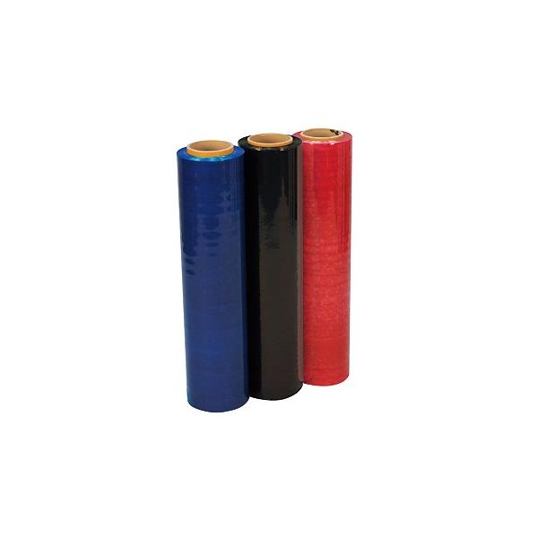 【サイズ】 20ミクロン×500mm×300m【色】 黒・青・赤【入数】 6巻/ケース●梱包物の区別や分類に最適●製造上色にムラが出る事があります●「黒」は何回か巻きますと梱包物の目隠しとしてもご利用可能（※但し、半透明フィルムなので、1〜...