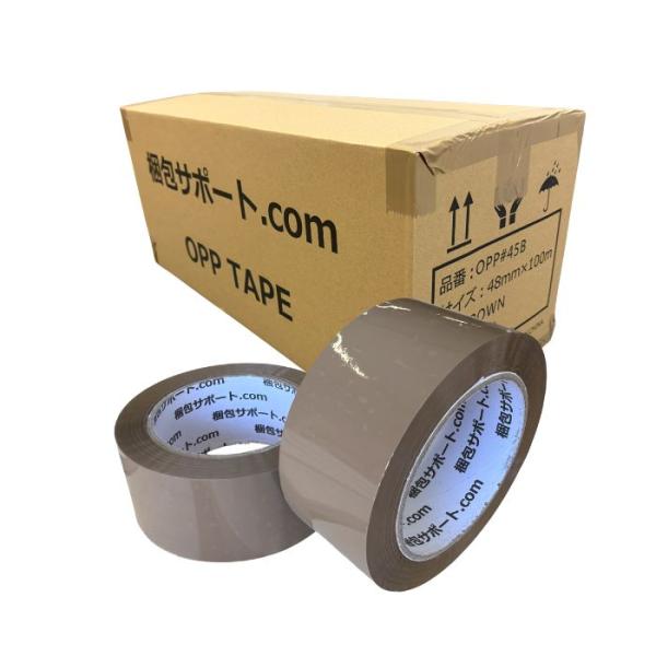 【商品情報】色：茶サイズ：厚み45μ/ 幅48mm /長さ100ｍ※外装箱の仕様、製造工場は、予告なく変更する場合がございます。※接着剤のにおいが多少ございますので、においに敏感な方は購入をお控えください。※工場ごとに色味に若干の差が生じる...