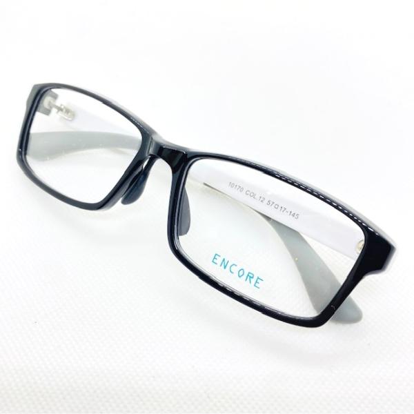 【発売日：2024年02月15日】＜ブランド＞ENCORE＜サイズ＞レンズ幅: 57レンズ高: 34ブリッジ: 17テンプル: 145＜材質＞TR＜カラー明細＞ブラック/ホワイト先セル:ライトグレー