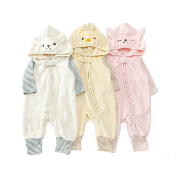 フード部分が動物の顔になっている後姿もとってもキュートなジャンプスーツが登場。フードをかぶれば動物に大変身できちゃうアイテム◎柔らかなソフトフリースを使っているので着心地も抜群☆見た目がキュートなので、ベビーのギフトにもおススメの商品。☆ ...