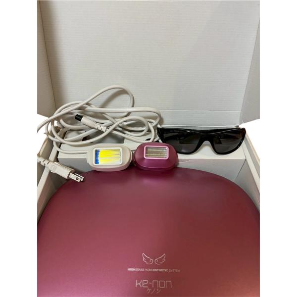 【仕様】■メーカー：ケノン■型番：NIPL-2080■フラッシュ脱毛■サイズ：約幅21.5ｃｍ　奥行き29ｃｍ　高さ9ｃｍ■総重量：1.6ｋｇ■カートリッジ種類/3種類■レベル1の時の残り回数：白34263回・ピンク39727回・箱4996...
