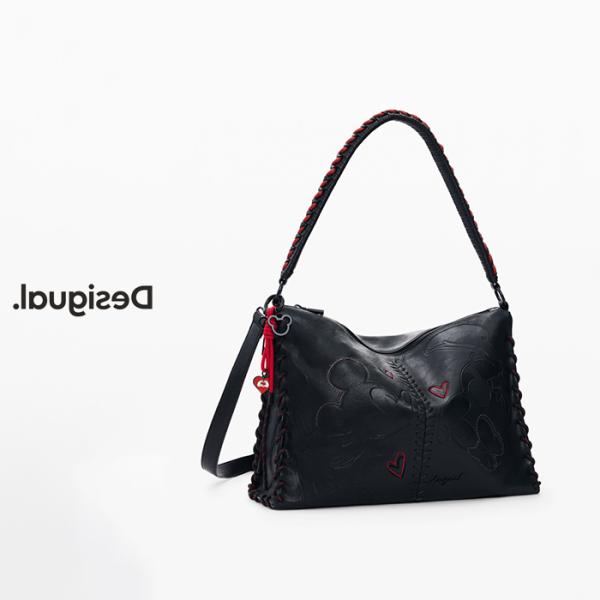 ミッキーマウス〓の刺繍をあしらった、コンパクトサイズのバッグ。付け替え可能なストラップと取り外し可能なチャーム付きで、気分やコーディネートに合わせたアレンジが楽しめます。・開閉：ファスナー式・内側：ライニングあり・ハンドル：57×2cm・ミ...