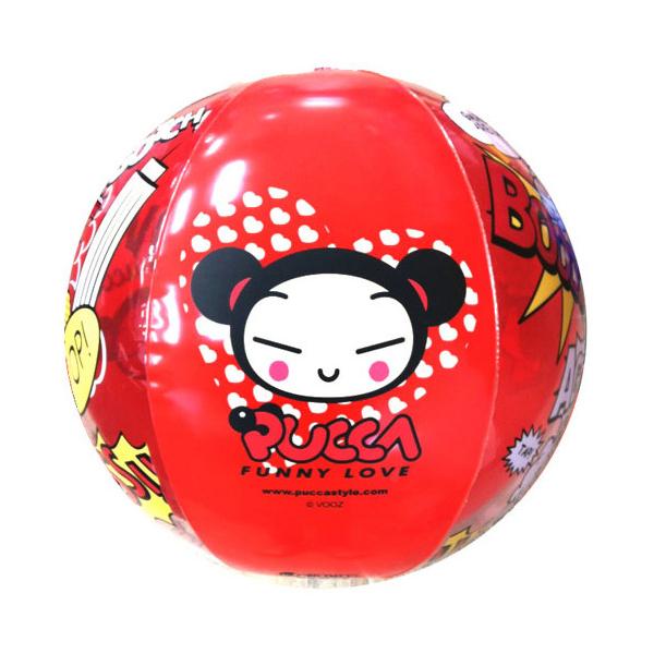 韓国の人気キャラクター「プッカ（PUCCA）」のビーチボールです。プッカやガルのイラストがいっぱいの、可愛いビーチボールです。海やプールに！！サイズ：49cm