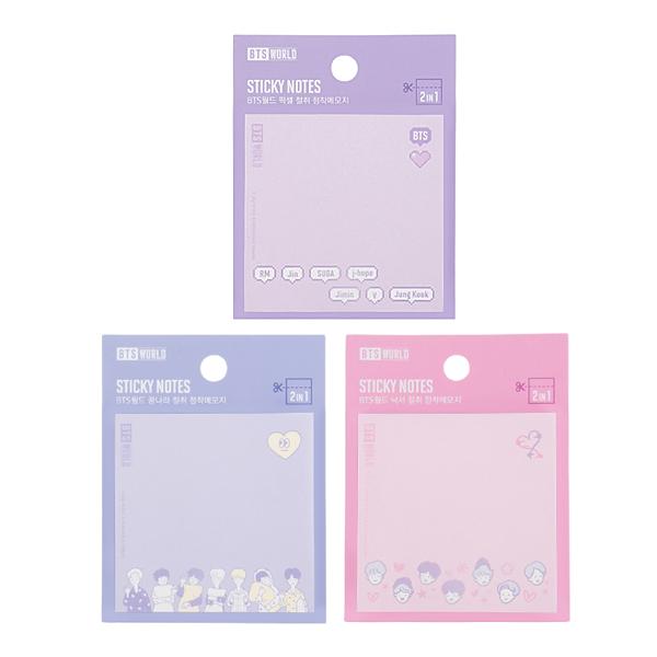 BTS（防弾少年団）の、公式ワールド付箋です。2つの用途に使用できるカットオフ付箋で、沢山のコンテンツを書きたい場合は、そのまま正方形のメモ付箋として使用でき、ミシン目に沿って引き裂く場合けば、インデックス付箋と長方形のメモ付箋の両方を別々...