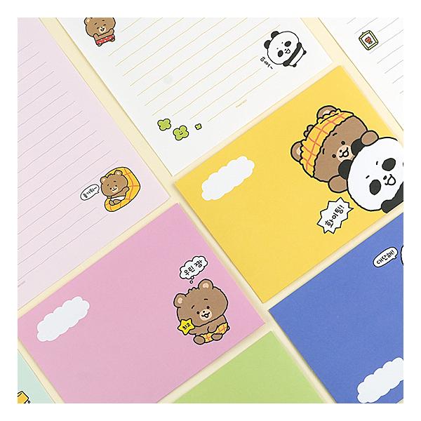 ハングル（韓国語）入りのデザインが可愛い、「タゴミ」のレターセットです！励みになる、良いフレーズが、あちらこちらに、ちりばめられています。便箋4枚、封筒2枚のセットです。サイズ　便箋：　20cm　×　14cm　封筒：　10.5cm　×　14...