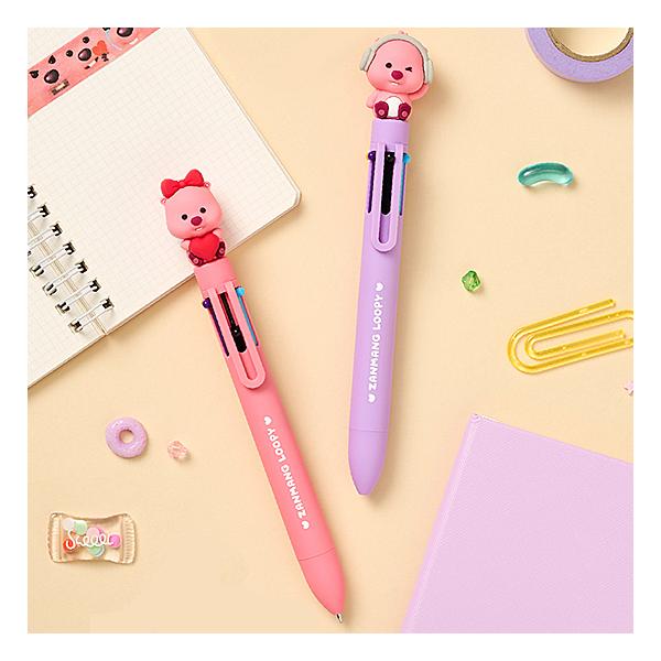 韓国の人気キャラクター「ジャンマンルピー」の6色ボールペンです。カラフルな6色が、1本になったボールペン！ペンの上部に、可愛いスマイルジャンマンルピーのフィギュアが付いています！長さ：　17.5cmインクの色：　黒、赤、青、緑、オレンジ、紫...