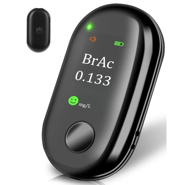 RoiCiel アルコールチェッカー  アルコール検知器 飲酒運転防止 アルコールテスター 高性能 国家公安委員会 吹き込み 非接触型 飲酒検知器 高精度 LCD液晶小型携帯用 USB式 携帯ストラップ付け（ディアルズシーリズ）