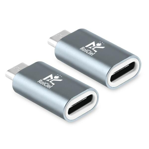 【2個セット】RoiCiel Type-CからMicro(Type-b)へアルミニウム合金製変換アダプター/変換コネクタータイプC to マイクロ急速充電/データ転送 (ディアルズシーリズ) micro usb type−c 変換 アダプタ...