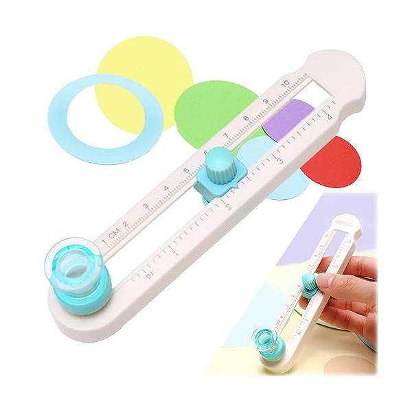 使いやすい：刃が鋭くて使いやすいです。スムーズに操作することができます、きれいな円を簡単に切ることができます。さらに、円切りカッターには読みやすい目盛りが付いており、必要なサイズを簡単に調整できますし、数字も読みやすいです。子供でも気軽に使...