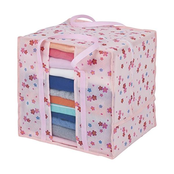 サイズ:約幅38×奥行34×高38cm持ち手含まず収納目安:厚手セーター/約10~15枚、薄手シャツ/約15~20枚パターン種類:衣類用 ピンク さくら柄 タテ型通気性が良いアストロではスパンボンド方式で製造されたポリプロピレン製の不織布を...