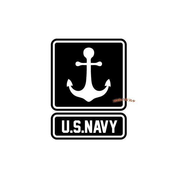 アメリカ海軍をモチーフにしたカッティングステッカーです。黒い部分だけがシールになっています。空軍・海軍・陸軍の３デザインを販売しています。看板や社用車のロゴなどに使用されている屋外耐候3年のPVC（塩化ビニール）製です。サイズ：幅9cmｘ1...