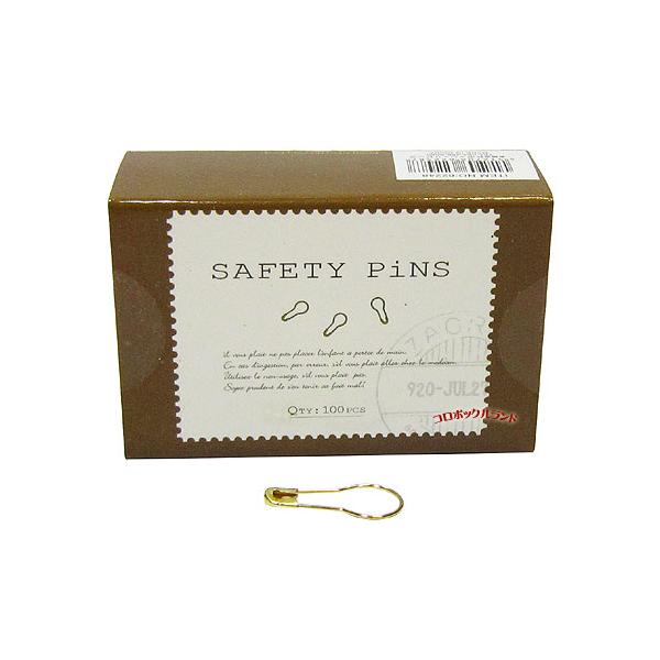 おしゃれな安全ピンシリーズです。22mm・38mm・51mmのサイズを販売しています♪サイズ（約）：22mm／100本入り／色：ゴールドアイアン製ご覧の環境で多少色が異なります。写真のコインや果物(フェイク)は大きさ確認用で付属していません。
