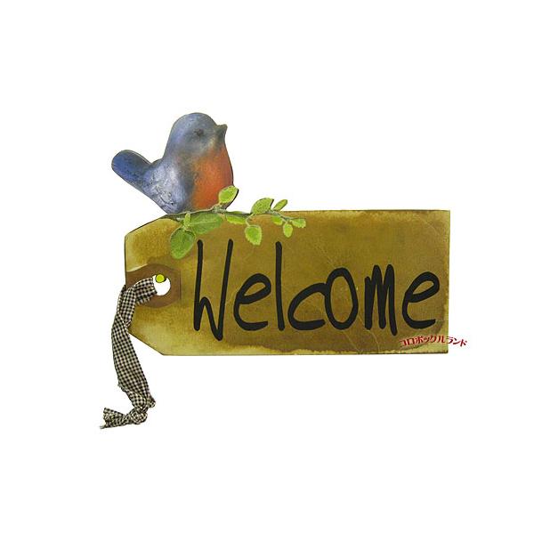 USAカントリーでお馴染みブルーバードモチーフのウェルカムサインです。薄い板にデザインラベルが貼られています。サイズ（約）：幅30cmｘ高22.5cmｘ板厚3mm／USA直輸入品板に紙ラベルが貼られていますので多少の貼りズレや気泡などありま...