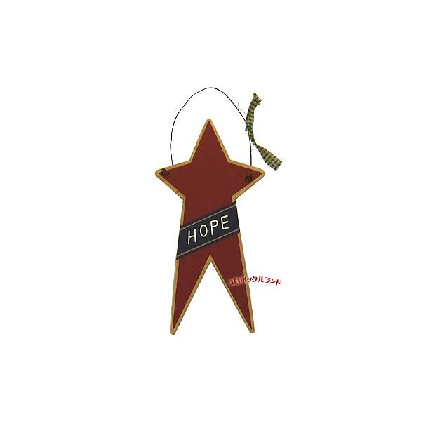 星の形の壁掛プラキューです。ロゴの異なる４種類を販売しています。サイズ：高20cmｘ幅10cm（ワイヤ含まない）／USA輸入品木・鉄ワイヤ／中国製ペイントムラや擦れなどのあるカントリー雑貨です。ご覧の環境で多少色が異なります。写真のＭサイズ...