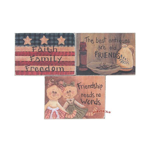 USAカントリーデザインのマグネット３個セットです。（新品）薄い板にデザインラベルが貼られています。ペイントや剥がし加工がしてあるビンテージ仕上げです。サイズ（約）：9cmｘ6.5cmｘ0.3cm／3個セット／USA輸入品板マグネットで磁力...