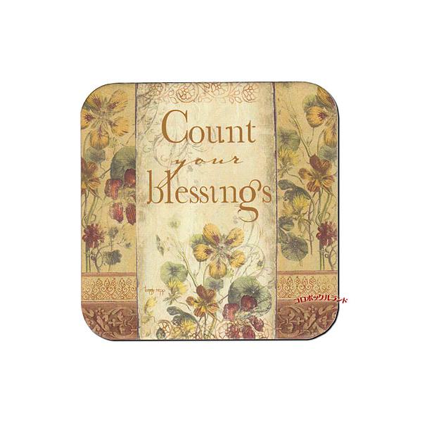 USA製のカントリーデザインのコースターです。明るいパステルカラーのようなデザインからシックな色合いまで50種類以上を販売しています。表面はラミネート加工がしてありますので水や熱にも強いです。サイズ（約）：9.5cm角ｘ厚0.3cm／アメリ...