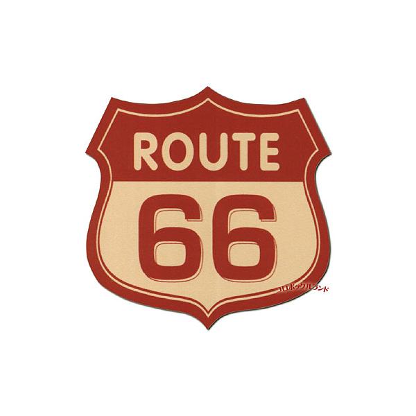 USAの旧国道ルート66号線（標識)をモチーフにした塩ビ製ステッカーです。（新品）トランクなどのキャリーケースや家具、家電などのワンポイントにどうぞ♪絵柄がかすれたようなビンテージデザインです。サイズ（約）：横6.9cmｘ縦6.9cm／PV...