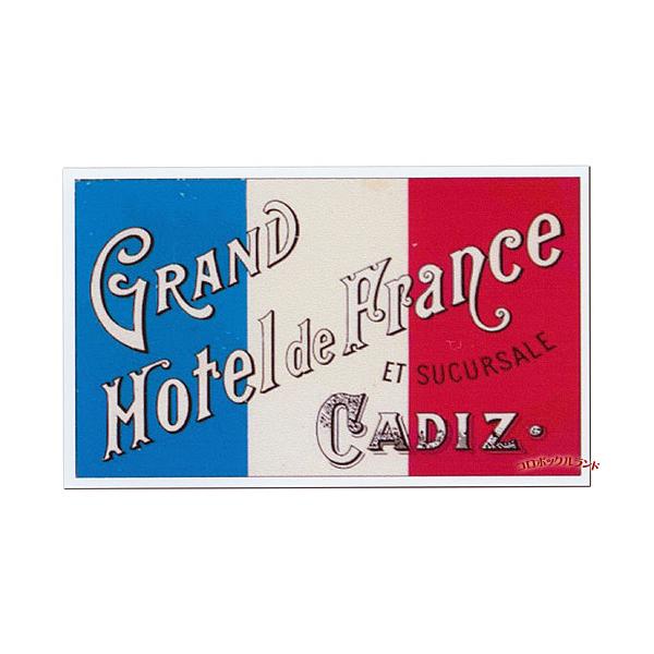 トラベルデザインの塩ビ製ステッカーです。（新品）トランクなどのキャリーケースや家具、家電などのワンポイントにどうぞ♪絵柄はかすれたようなビンテージデザインです。サイズ（約）：横8.9cmｘ縦5.4cm／PVC製紙ではなく防水タイプのビニール...