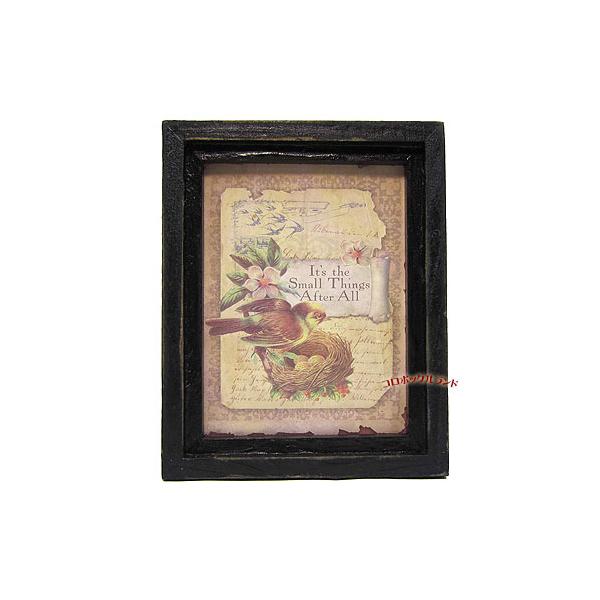 小鳥をモチーフにしたピクチャースタンドです。（新品）ラスティックなウッドフレームとビンテージなデザインがマッチしています。サイズ（約）：12cmｘ9.5cmｘ厚2.5cm／箱なし／USA輸入品＊一部詳細写真は別デザインを掲載しています。ペイ...