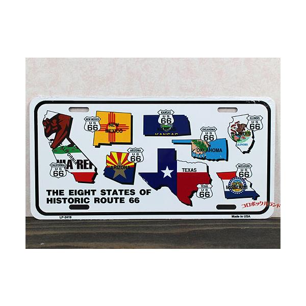 USA製のナンバープレートサイズのデザインプレートです。カラフルポップなデザインからアートなものまで200種類以上を販売しています。プレートにはフラットなものと凸凹したエンボス加工の２種類があります。余白のあるプレートは愛車のナンバーやお好...