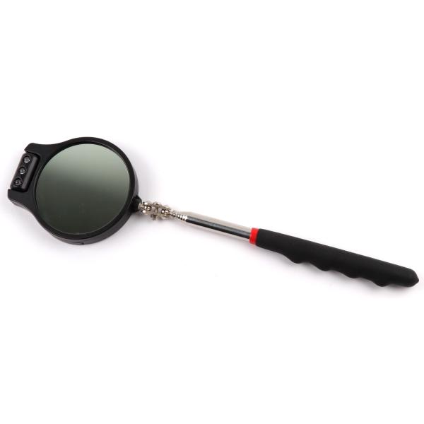 鏡部サイズ：φ80mm伸縮時サイズ：300〜900mmLED数：3個電池：CR2032×2個(本体装着済み)