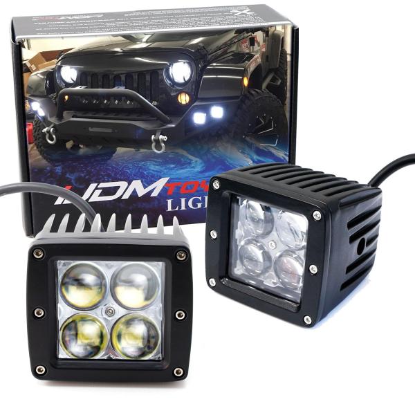 商品名: iJDMTOY 3インチ 20W ハイパワー CREE 4D 光学プロジェクターレンズ LED キュービック ポッドライト ジープ トラック オフロード ATV 4WD 4x4などに対応 オフロード運転 フォグDRLランプ用 iJ...