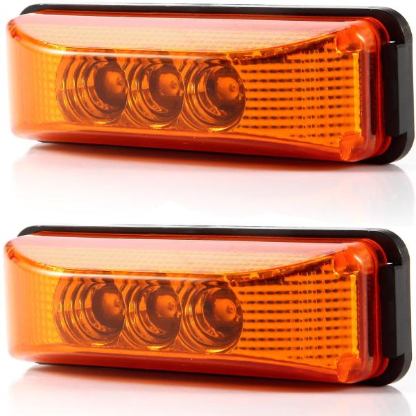 商品名: 2個 3.9インチ LED 3個 トラック トレーラー 12V LED フロントリア LED サイドマーカー ライト インジケーター ランプ ロックライト トラック トレーラー ボート用 密封 防水 表面取り付け アンバー 2個 ...