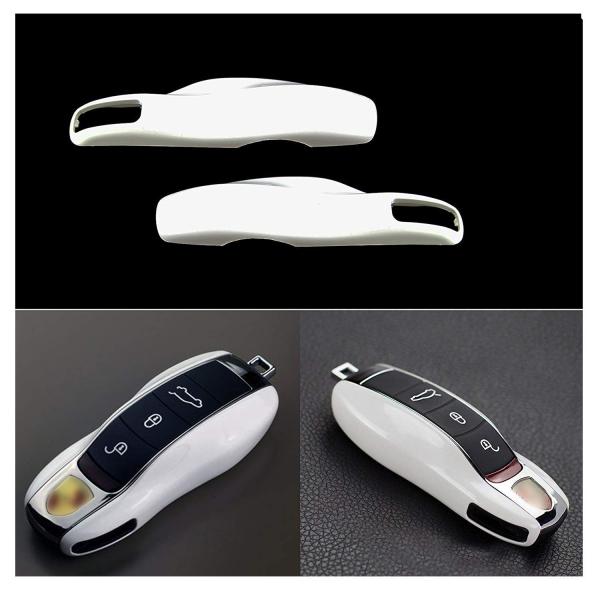 商品名: [x xotic tech] ホワイト スマートリモートキーフォブ用保護カバー シェル ケース ホルダー ポルシェ ボクスター カイエン パナメーラ ケイマン マカン カレラ 911 991に対応（3ボタンに適合） カイエン パナ...