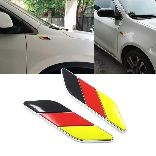 商品名: x xotic tech エンブレム クロム バッジステッカー×2 車両サイドドアフェンダー用 10.92 ×2.79cm（4.3×1.1インチ） ドイツ国旗 Xotic Tech 2X Germany Flag Emblem C...