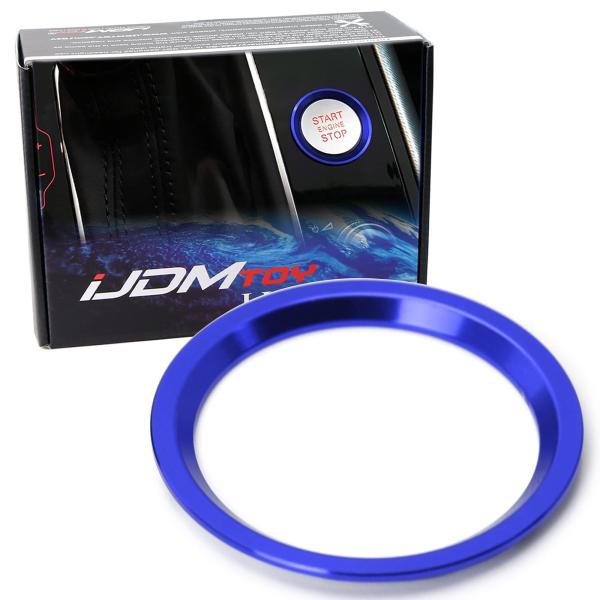 商品名: iJDMTOY (1 ) ブルーアルミニウムキーレスエンジンスタートプッシュボタン周囲装飾トリムfor Audi a4 a5 a7 q5など iJDMTOY Blue Aluminum Keyless Engine Push St...