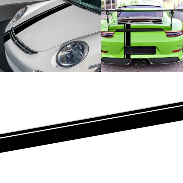 商品名: Xotic Tech スポーツレーシング ビニールストライプ グラフィック フード ルーフ トランク バンパー デカール ステッカー 光沢ブラック ポルシェ911 Macan Cayenne 対応 Xotic Tech Sport...