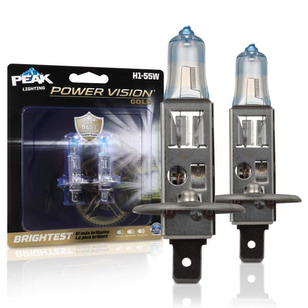商品名:  PEAK Power Vision Gold Automotive High Performance H1 55W Headlights (2 Pack)ブランド: PEAK商品サイズ: 2-Pack高さ: 14.8082cm横...