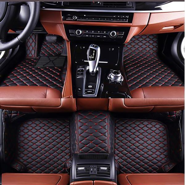 商品名:  Manlon Technology Car Floor Mats for Porsche Cayenne 2003-2010 Waterproof Anti-Slip Carpets Liner (Black with red ...