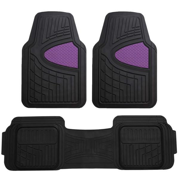 商品名:  TLH Heavy Duty Tall Channel Trimmable Floor Mats - Purple Rubber Floor Mats for Cars, Universal Fit Full Set, Trim...