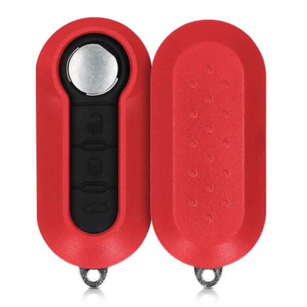 商品名: kwmobile Fiat Lancia 3-ボタン 折りたたみ 車のキー対応 キーケース - キーカバー 保護ケース 車 ハード ブランクキー - スペア 赤色 kwmobile Key Case Compatible with...