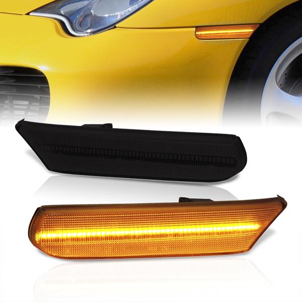 商品名:  AJP Distributors Front Amber LED Smoked Side Marker Lights Assembly Lamps Compatible/Replacement For 911 Carrera 9...