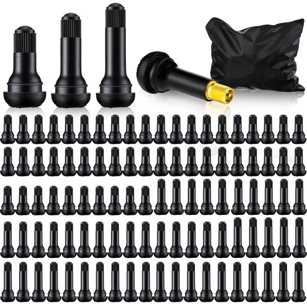 商品名:  Frienda 100 Pcs Tire Valve Stems TR412 TR413 TR414 Rubber Black Rubber Snap-in Valve Stems Standard Length Replace...