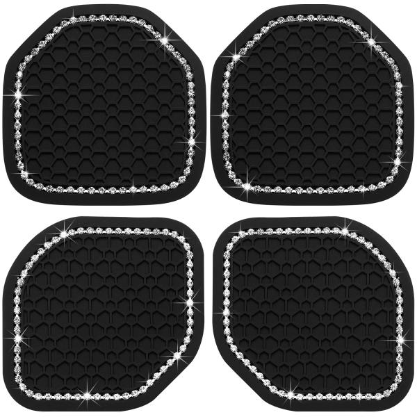 商品名: Frienda 4個 キラキラ カーコースター カップホルダー コースター 車のカップホルダーインサート用 Wrangler 2018-2022 Jl Jlu 2020-2022 Gladiator Jtカップマットパッド インテ...