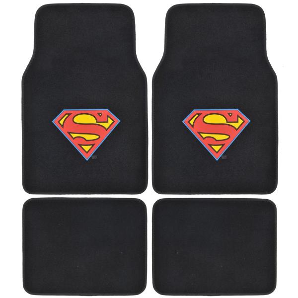 商品名: Warner Brothers DC Comics Classic Superman Licensed Auto Carpet Floor Mats, Universal Fit 4PC Set Front &amp; Rear ...