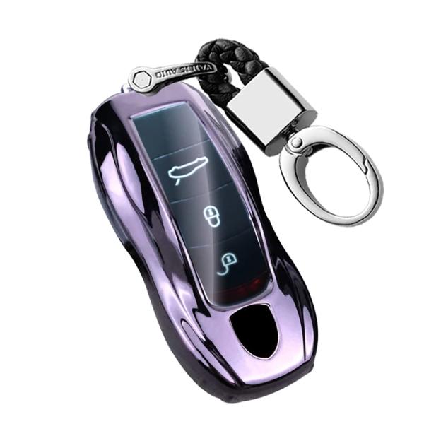 商品名: HIBEYO TPU カーキーフォブカバー キーチェーン付き ポルシェ マカン カイエン パナメーラ ボクスター ケイマン カレラ ターボ 718 911 918 カーキーケースカバー スマートリモートカーキーホルダー キーシェル...