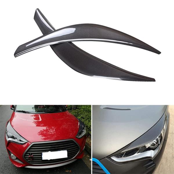 商品名:  HOTRIMWORLD Headlight Eyelids Covers,Carbon Fiber Front Headlamp Eyebrows Eye Lid Decoration Cover Trim,Compatible...
