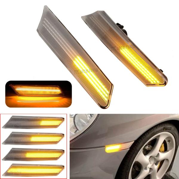 商品名:  Amber LED Side Marker Turn Signal Light 2Pcs Sequential Dynamic Turn Signal for Porsche Boxster 987 Cayman 987 Car...