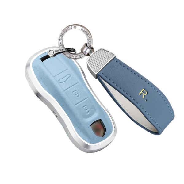 商品名: HIBEYO キーフォブカバー ポルシェ カイエン 911 Taycan Panamera 2020用 キーチェーン付き 車のキーケース シェル 交換用 保護 ポルシェ スマートリモートキーアクセサリー ライトブルー HIBEYO...