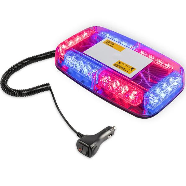 商品名: UYYE 24LED ストロボライト トラック 車両緊急ライト ミニストロボライトストリップ 磁気ベース付き 車の外装アクセサリー 12-28V 除雪機 トラック 建設車両用 (レッド&amp;ブルー) UYYE 24LED St...