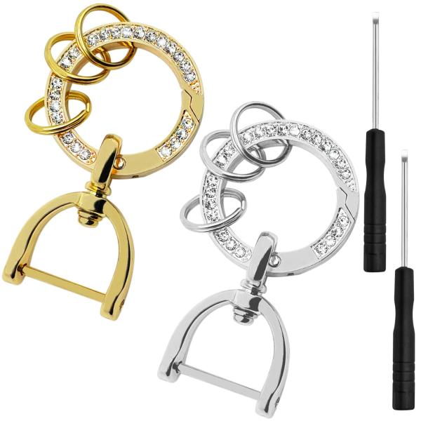 商品名: IOUALEY クリスタルカーキーチェーン レディース レディース キーフォブ キーチェーンリングストラップ, マルチカラー, Medium IOUALEY 2 Pack Bling Car Keychain, Universal...